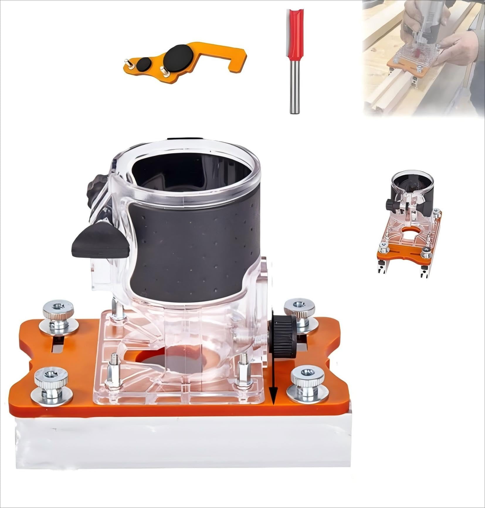 2-in-1 Woodworking Trimmer Slotting Auxiliary Positioning Bracket ...