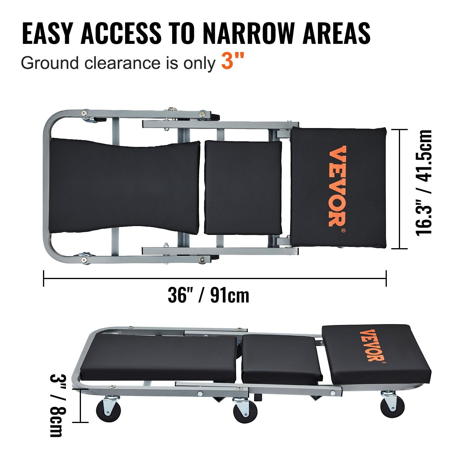2-in-1 Z Creeper Seat & Rolling Stool for Auto Mechanics - Garage Work ...