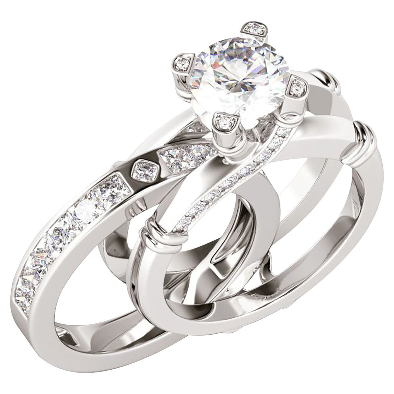 2 in 1 Zircon Jewelry Combination Set, Versatile Fashion Accessories ...