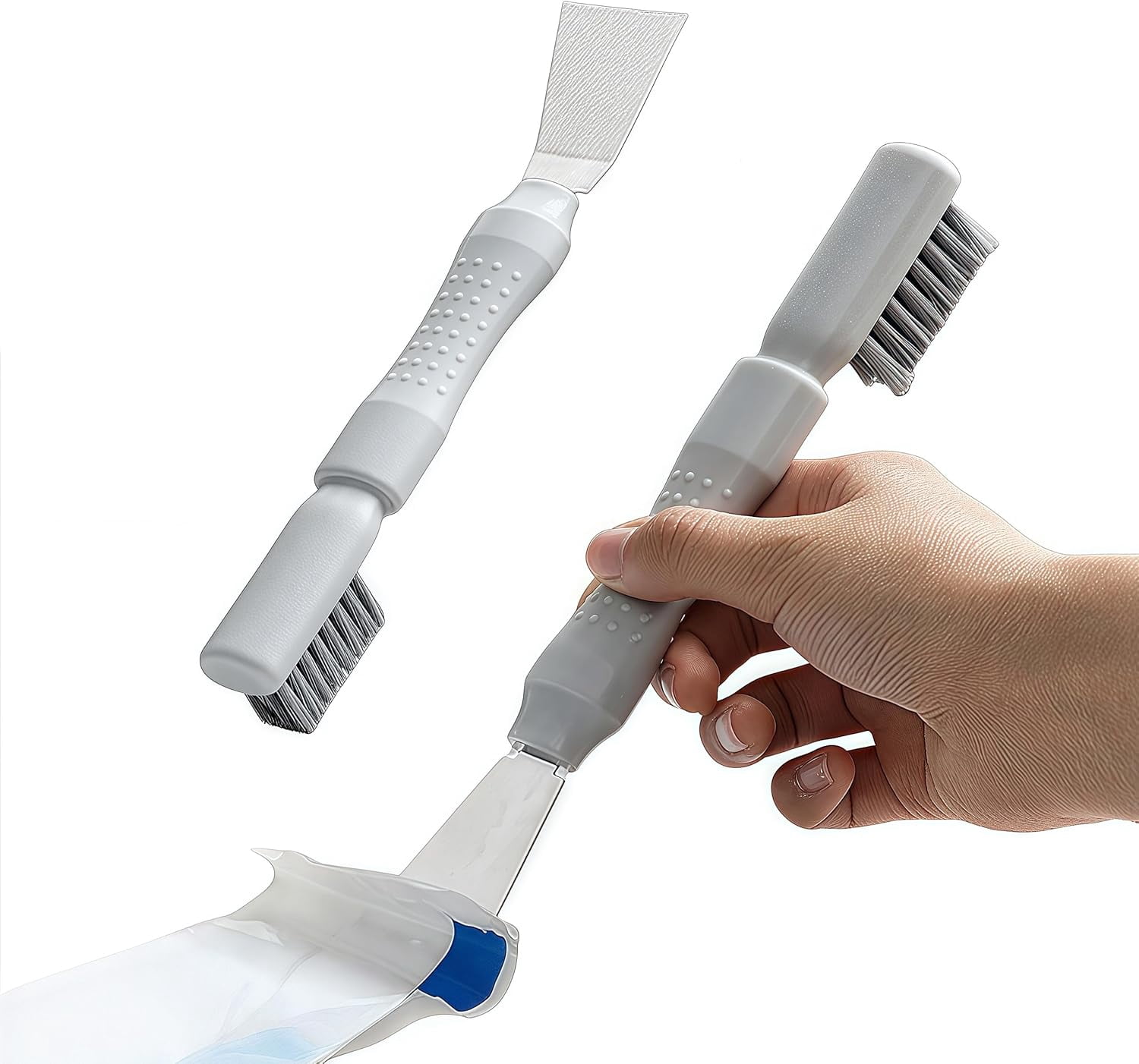 2-in-1 cleaning brush scraper tool, with straight and curved heads ...