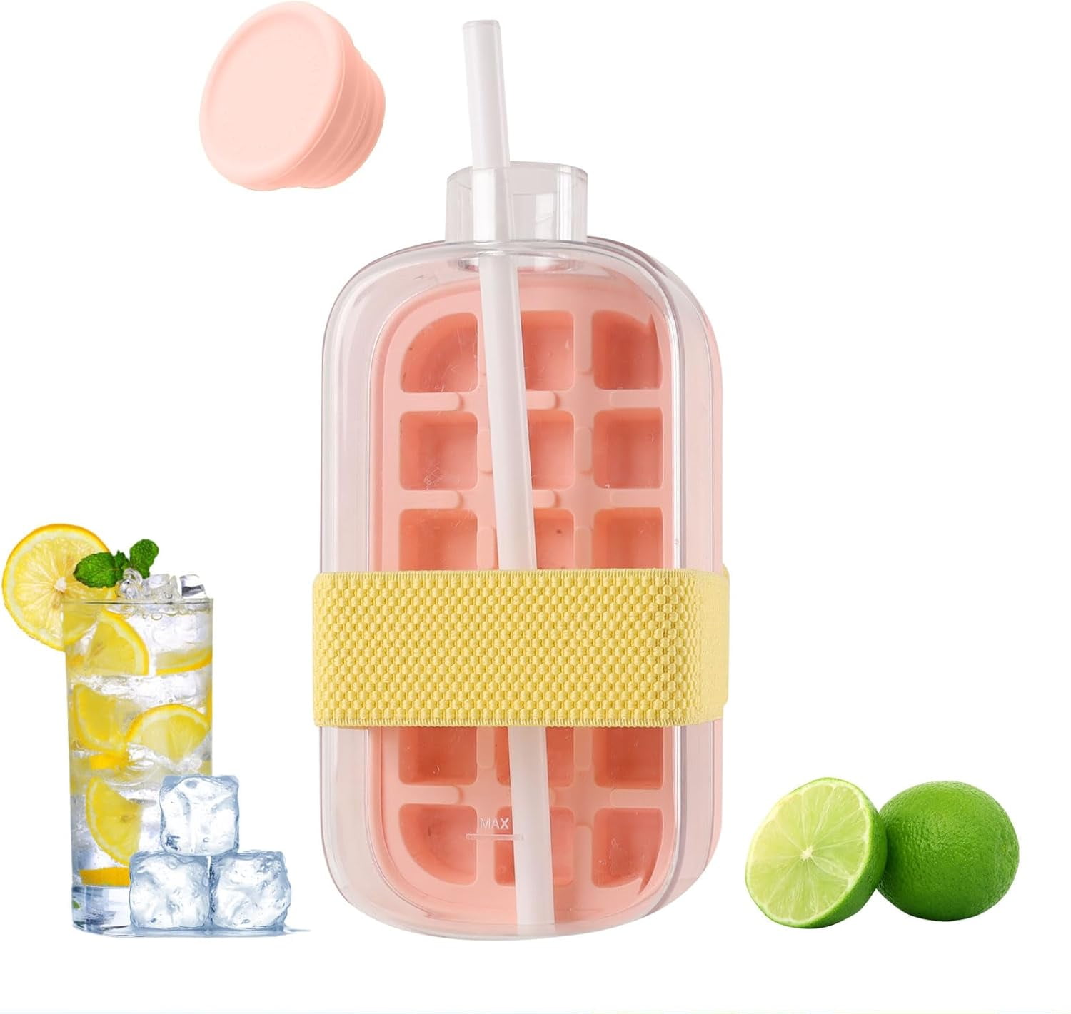2-in-1 ice water bottle with straw, suitable for cool summer, zero ...