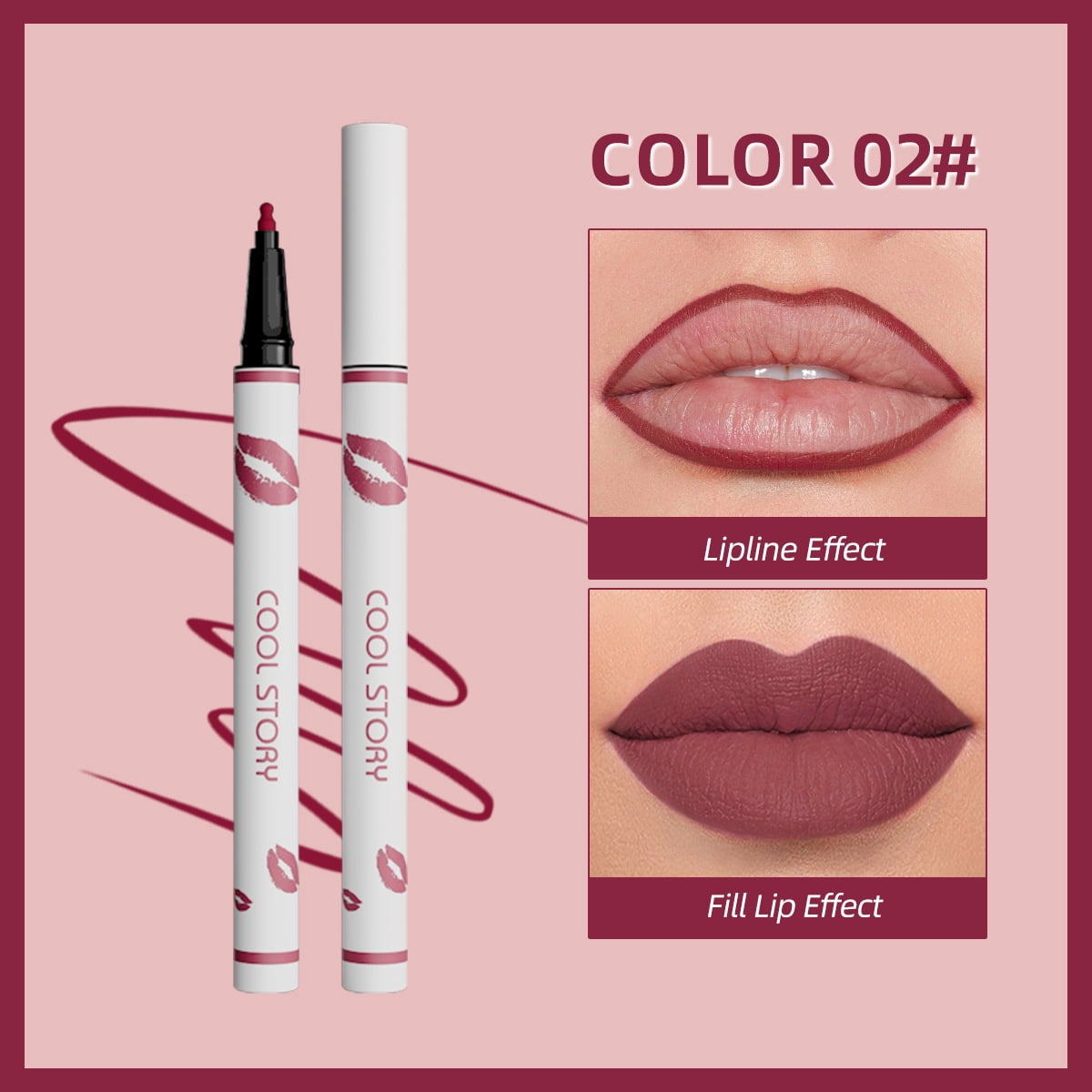 2-in-1 lip liner and liquid lipstick for smooth and even application ...