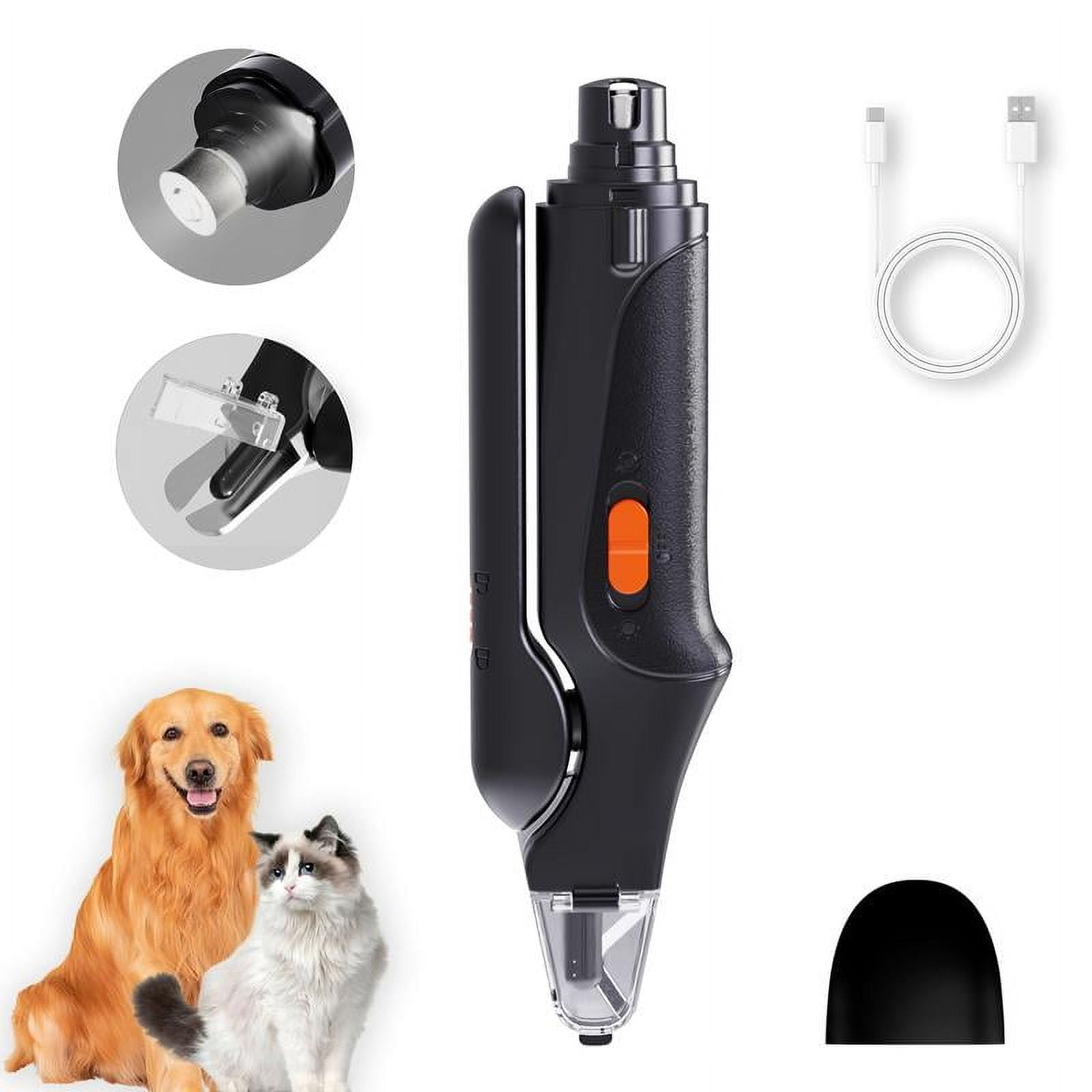 2-in-1 pet nail polisher, dog nail clipper trimmer, ultra quiet ...