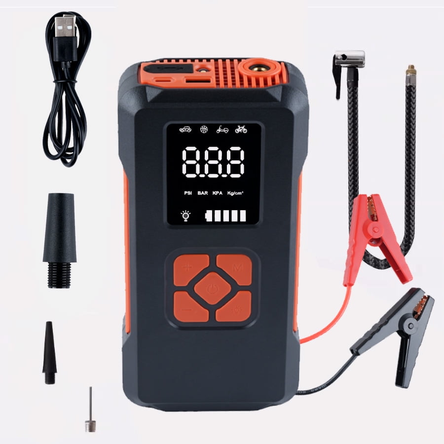 2-in-1 starter and inflation pump combination with 150PSI digital tire ...