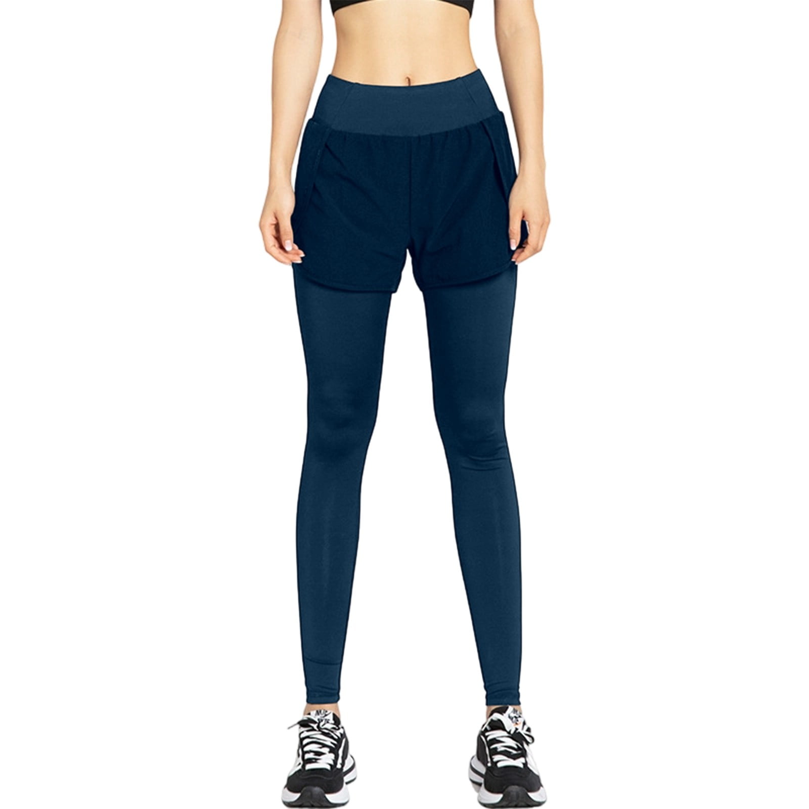 2 in 10 High Waist Leggings with Shorts Plus Size for Women with ...