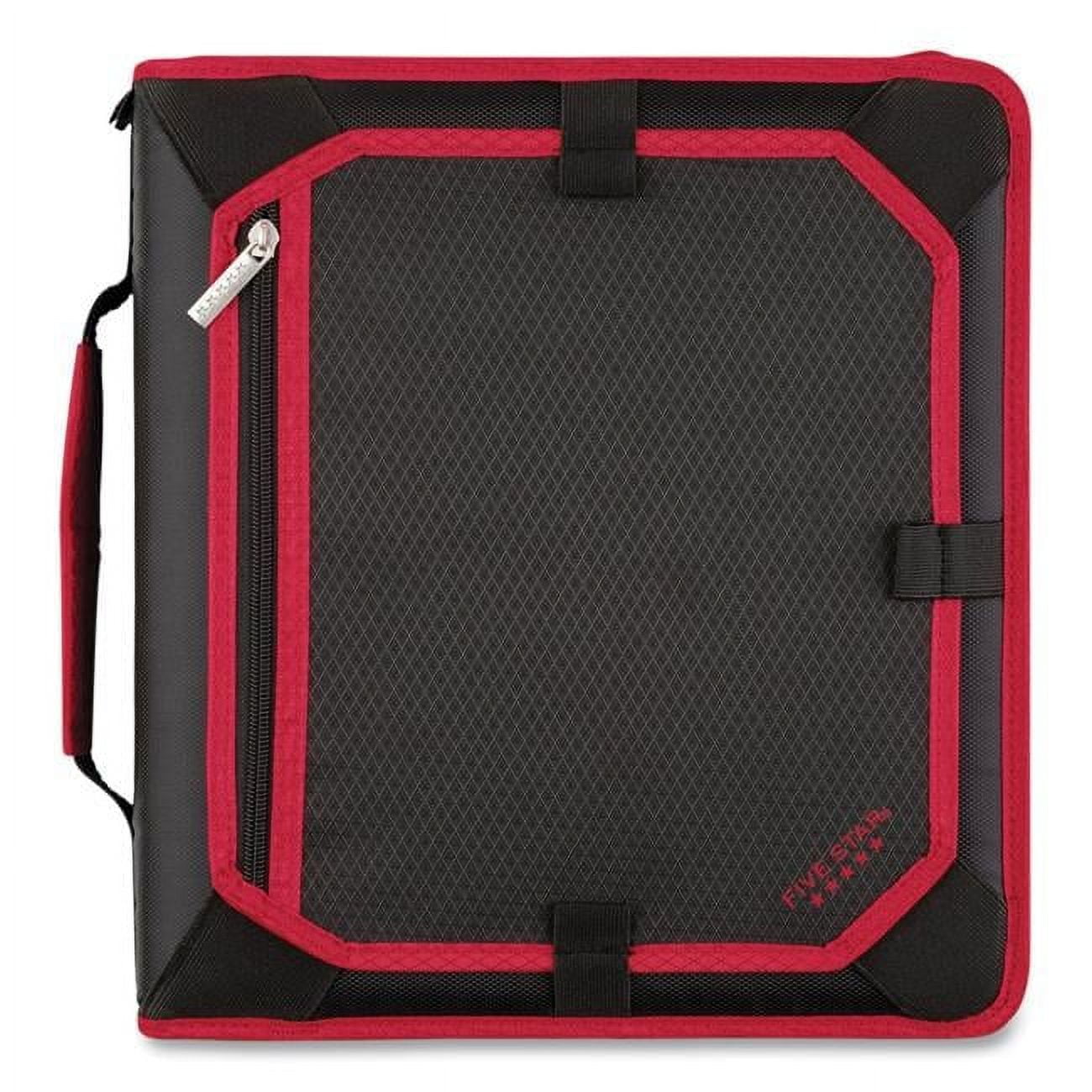 2 in. 3 Rings Zipper Binder, Black & Red Accents - Walmart.com