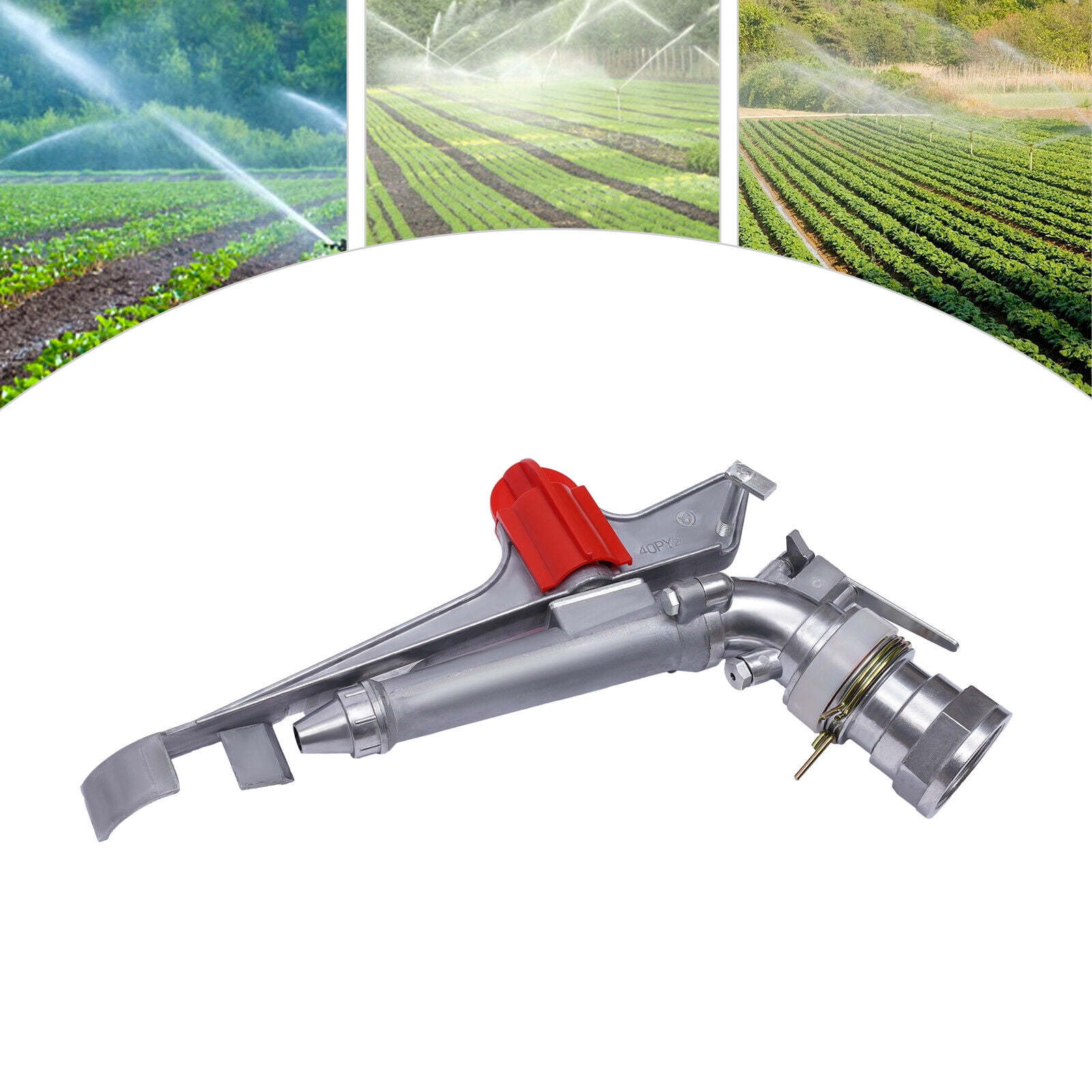 2 in 360° Adjustable Impact Sprinkler Large Area Water Irrigation Spray ...