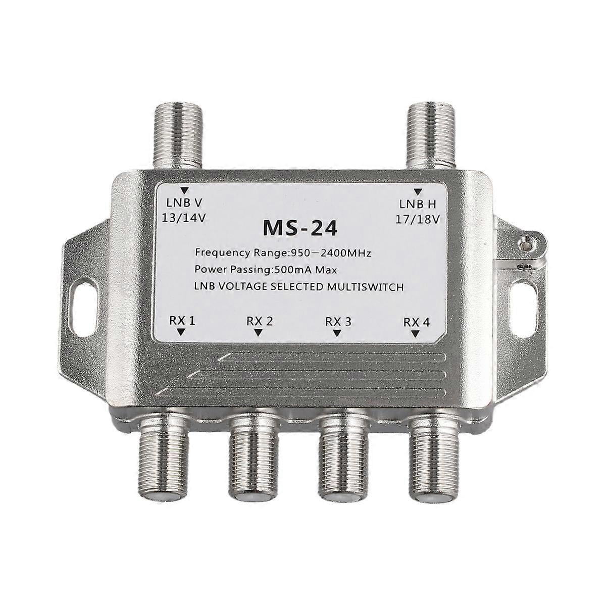 2 in 4 Out DiSEqC 4X2 Switch Satellite Signal Multiswitch LNB Voltage ...