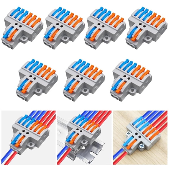 2-in-6-out Lever Terminal Block Kit, Fast Splicing Wire Connectors ...