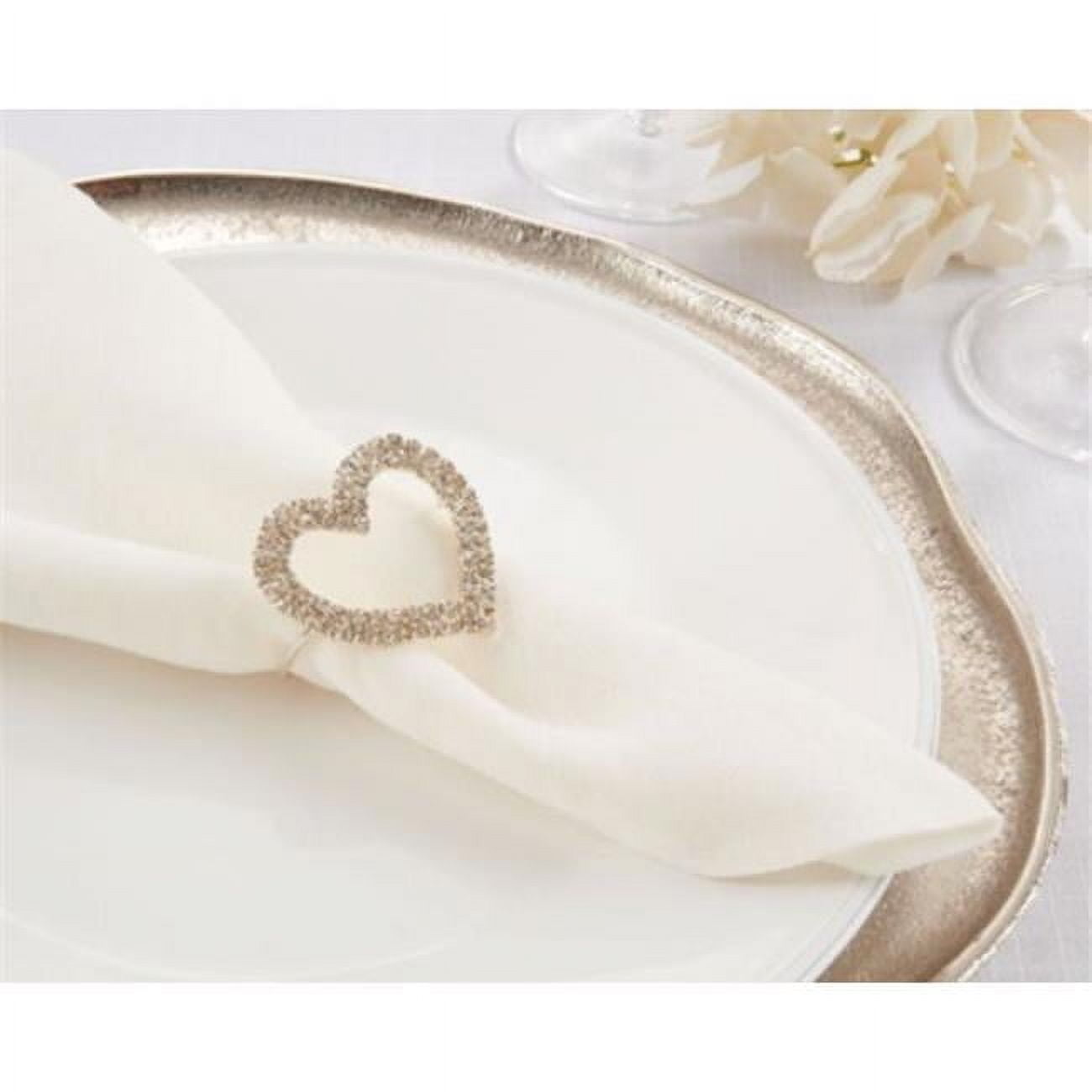 2 in. Beaded Heart Napkin Rings, Silver - Set of 4 - Walmart.com
