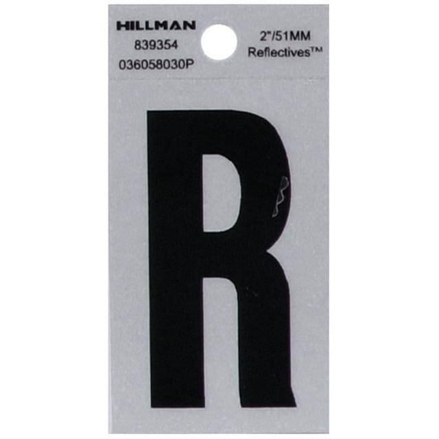 2 in. Black & Silver Reflective Mylar Square Cut Self Adhesive Letter ...