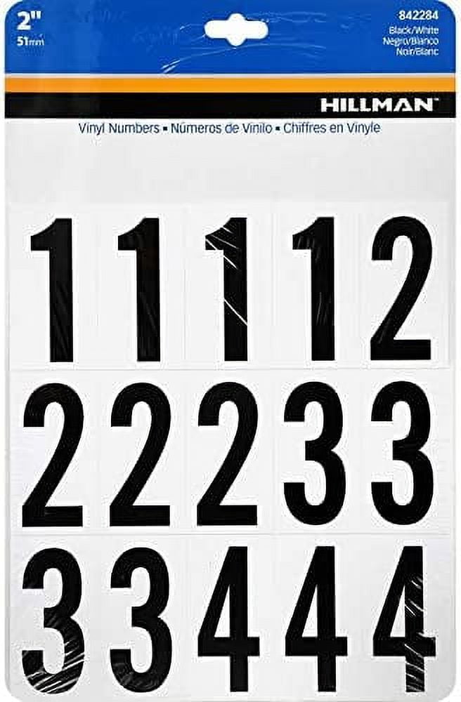 2 in. Black Vinyl Self-Adhesive Number Set 0-9 35 pc. - Case of: 6;6 ...
