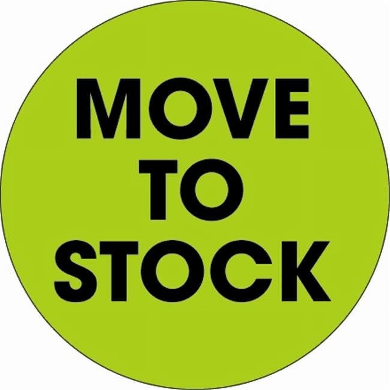 2 in. Circle - Move To Stock Fluorescent Green Labels - Roll of 500 ...