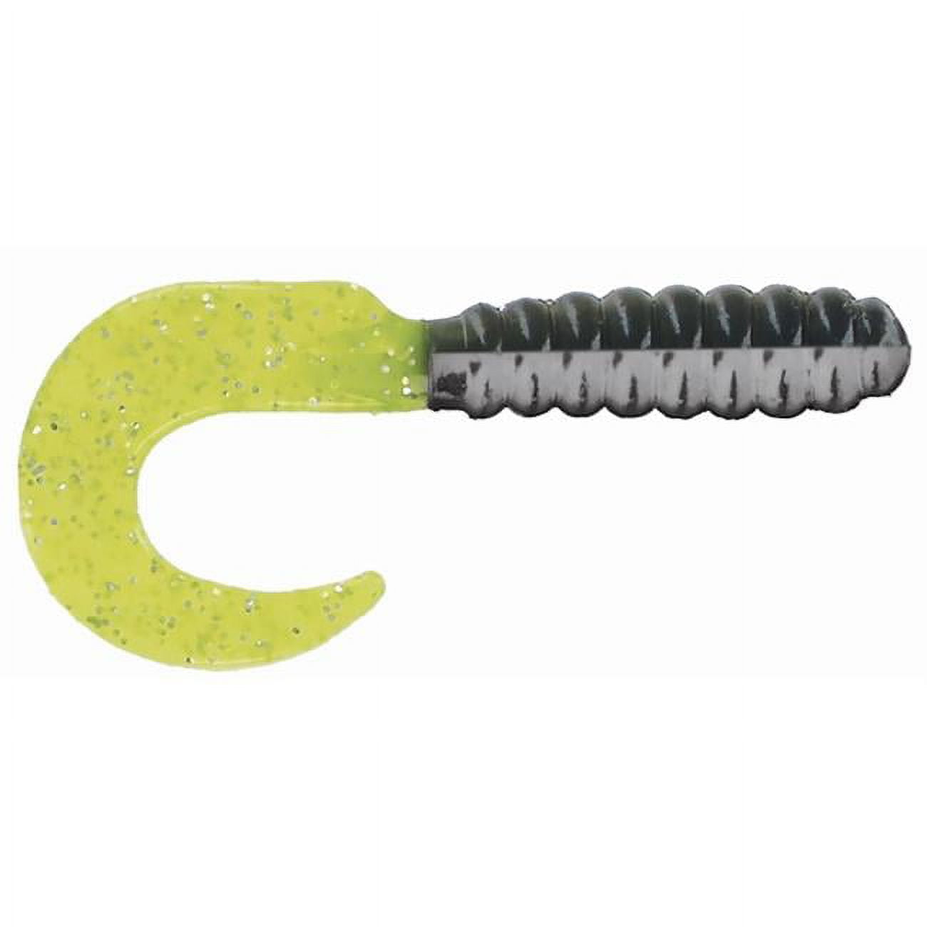 2 in. Curl Tail Grub Tennessee Shad & Chart Shine Glitter Fishing Lure ...