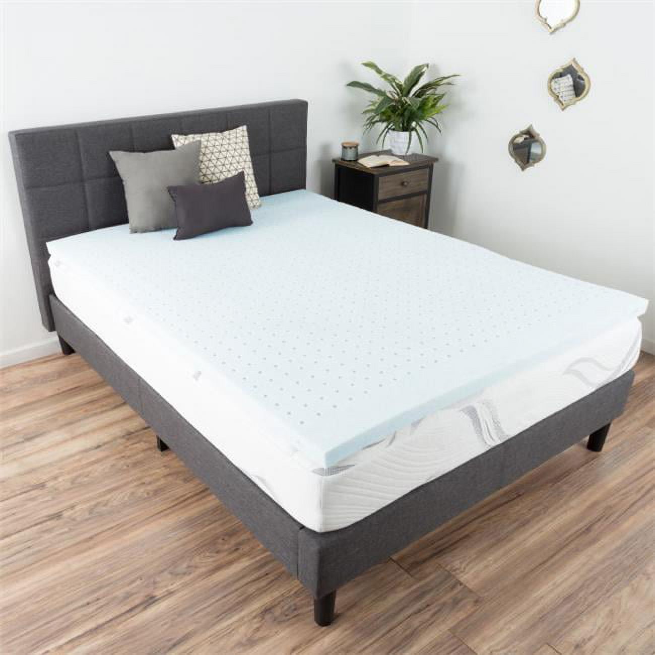 2 in. Gel Infused Memory Foam Mattress Topper Memory Foam Mattress Pad ...