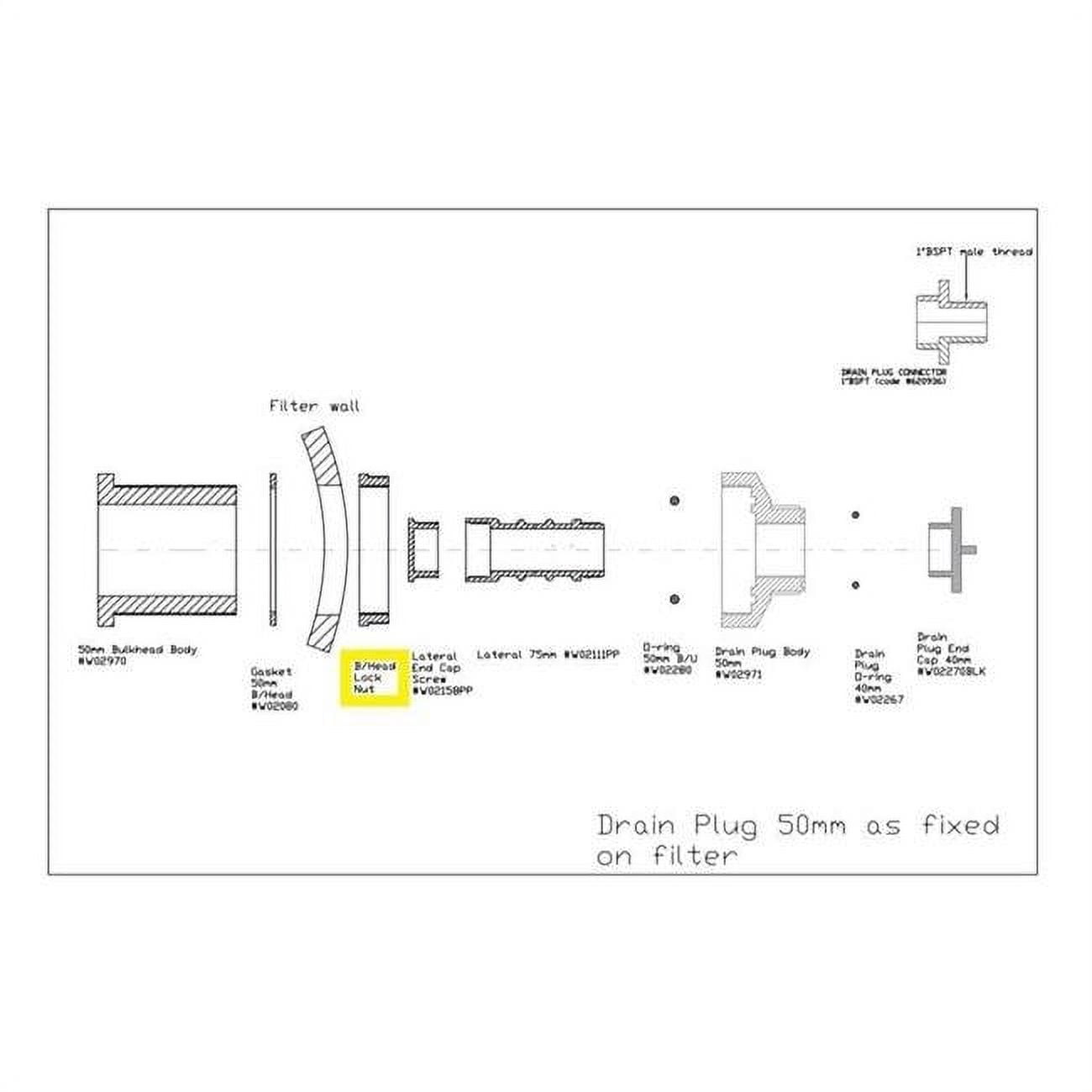 2 in. Port Bulkhead Locknut - Walmart.com