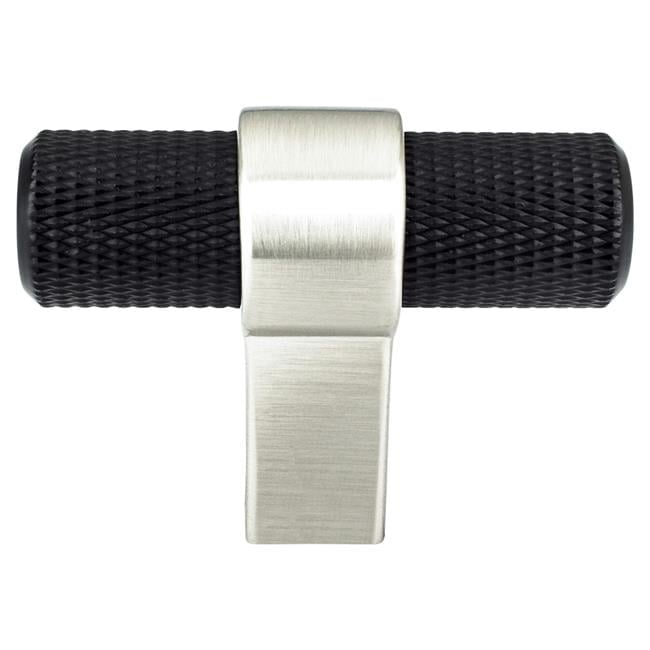 2 in. Radial Reign T-Shape Cabinet Knob, Matte Black & Brushed Nickel ...