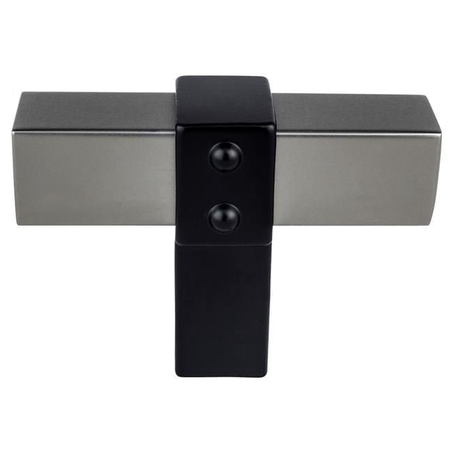 2 in. Rivet Rebel T-Shape Cabinet Post Knob, Slate Bar & Matte Black ...