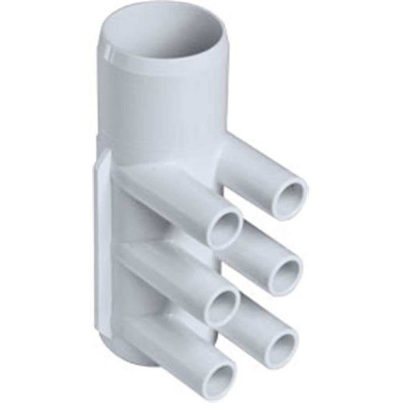 2 in. Shr Dead End Manifold Pvc Waterway Pipe - 6 Port & 0.75 in. Sb ...
