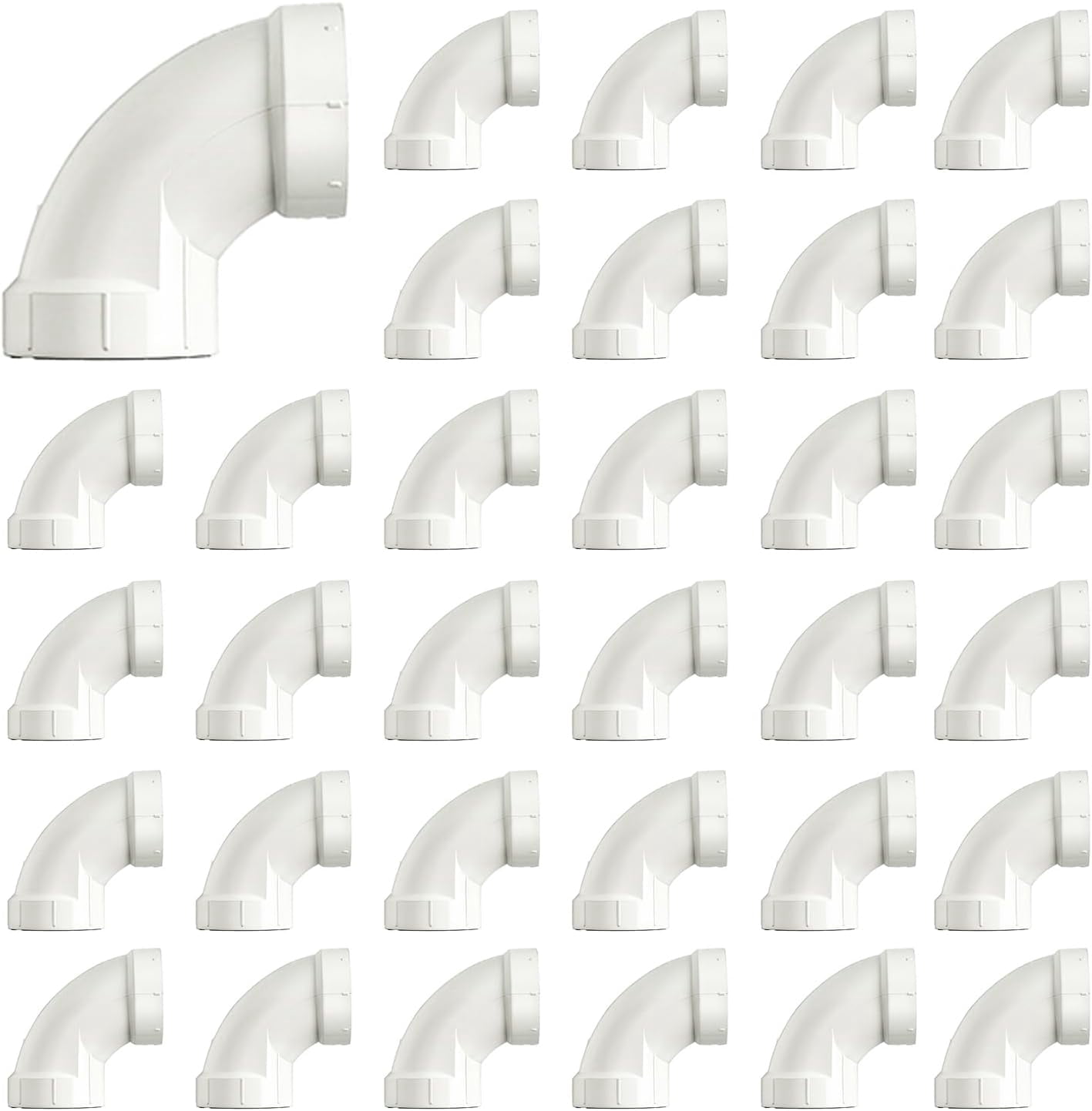 2 in. White PVC DWV 1/4 Bend 90-Degree Elbow, Hub x Hub Drain, Waste ...