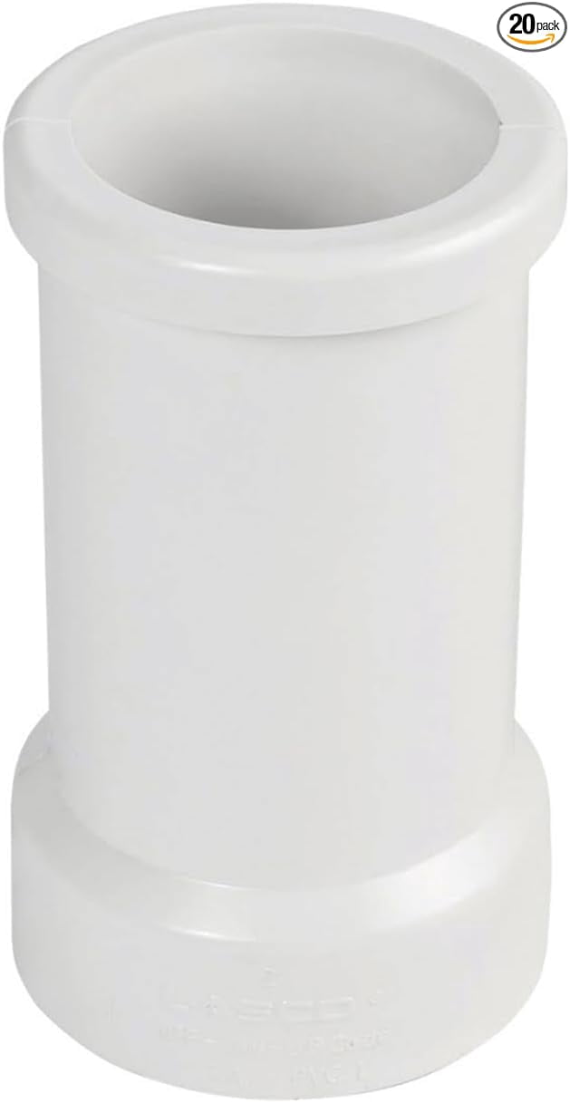 2 in. White PVC DWV Hub Adapter, Cast Iron Hub x DWV Spigot Plumbing ...