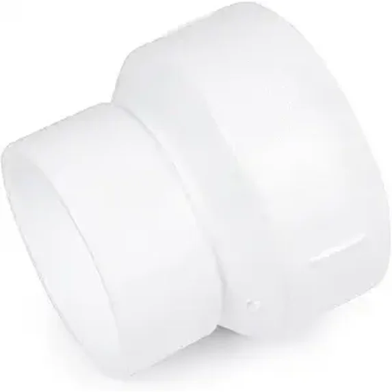 2 in. x 1-1/2 in. White PVC DWV Increaser-Reducer Coupling, Hub x Hub ...