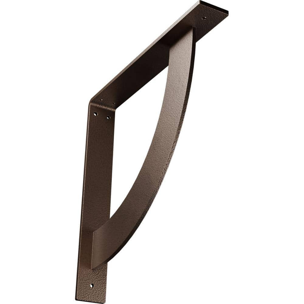 2 in. x 14 in. x 14 in. Steel Hammered Dark Bronze Bulwark Bracket ...