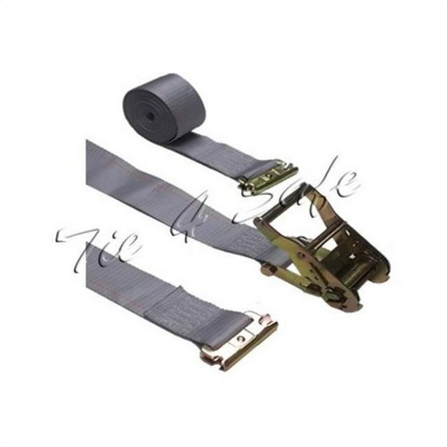 2 in. x 16 ft. Logistics Straps with Ratchet with E-Fittings - Grey, 12 ...