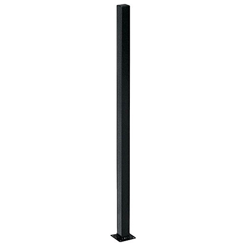 2 in. x 4 ft. Black Metal Fence Post with Flange Cap, FPSO248PUS ...