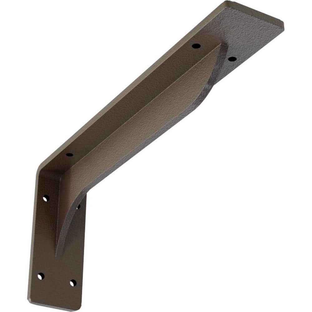 2 in. x 5 1/4 in. x 12 in. Hammered Brown Embrey Steel Bracket ...