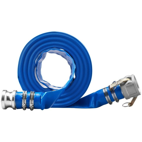 2 in x 50 ft Heavy-Duty PVC Backwash Hose with Aluminum Camlock ...