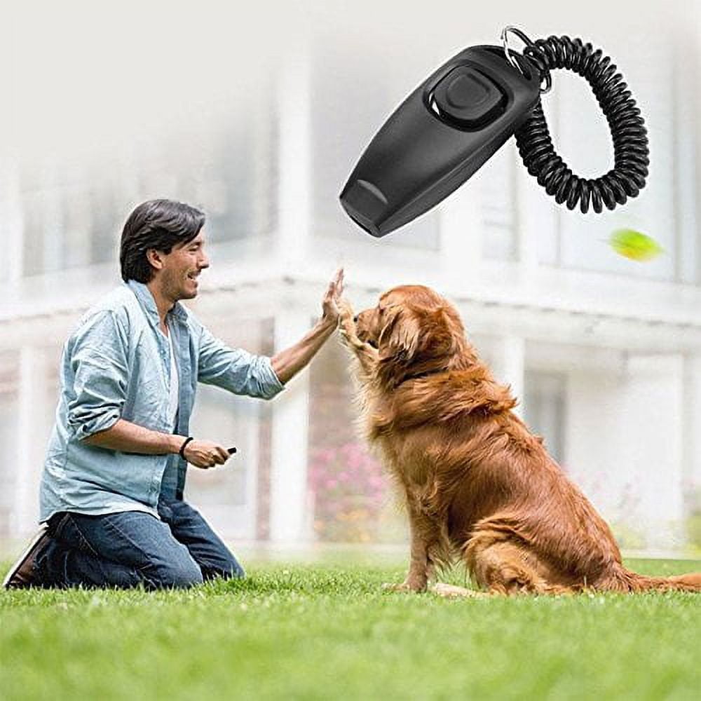 2 in1 Dog Pet Puppy Cat Training Clicker Whistle Click Trainer ...