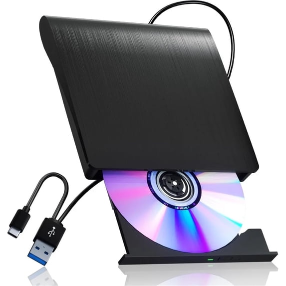 2 in1 External CD DVD Drive USB 3.0 CD/DVD+/-RW Read Burner Player ...