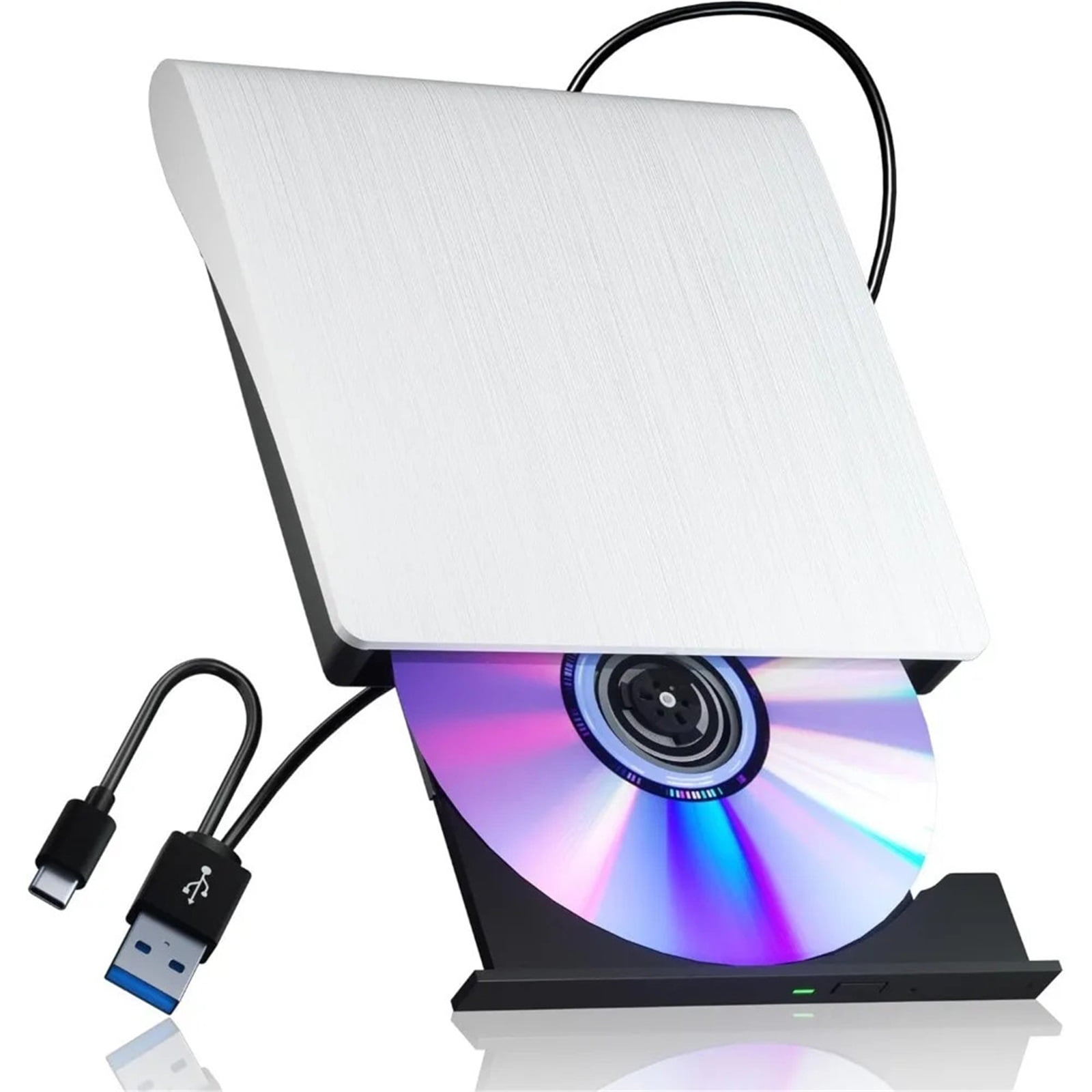 2 in1 External CD DVD Drive USB 3.0 CD/DVD+/-RW Read Burner Player ...