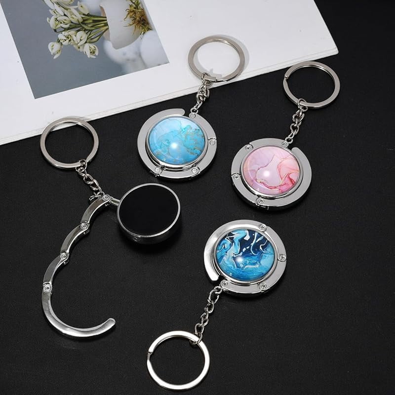 2 in1 Foldable Purse Hook and Keychain- Heavy Duty Portable Alloy ...