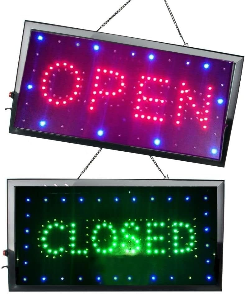 2 in1 OPEN & CLOSED Neon Sign for Business 9.8"x20.47" LED Neon Sign ...
