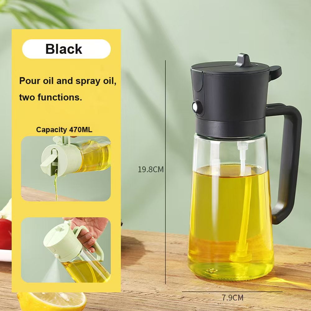2 in1 Oil Spray Bottle Barbecue Cooking Olive Oil Dispenser Oil Jar ...