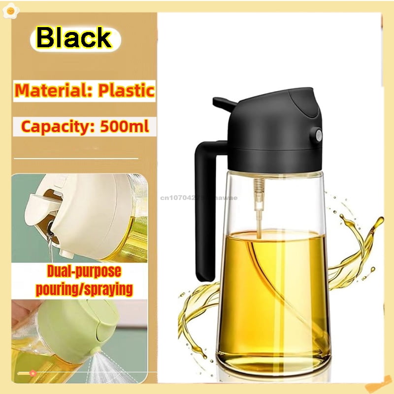 2 in1 Oil Spray Bottle Plastic Kitchen Barbecue Cooking Olive Oil ...