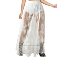2 in1 Sheer Meshes Maxi Skirt See Through Florals Lace Skirt Highs ...