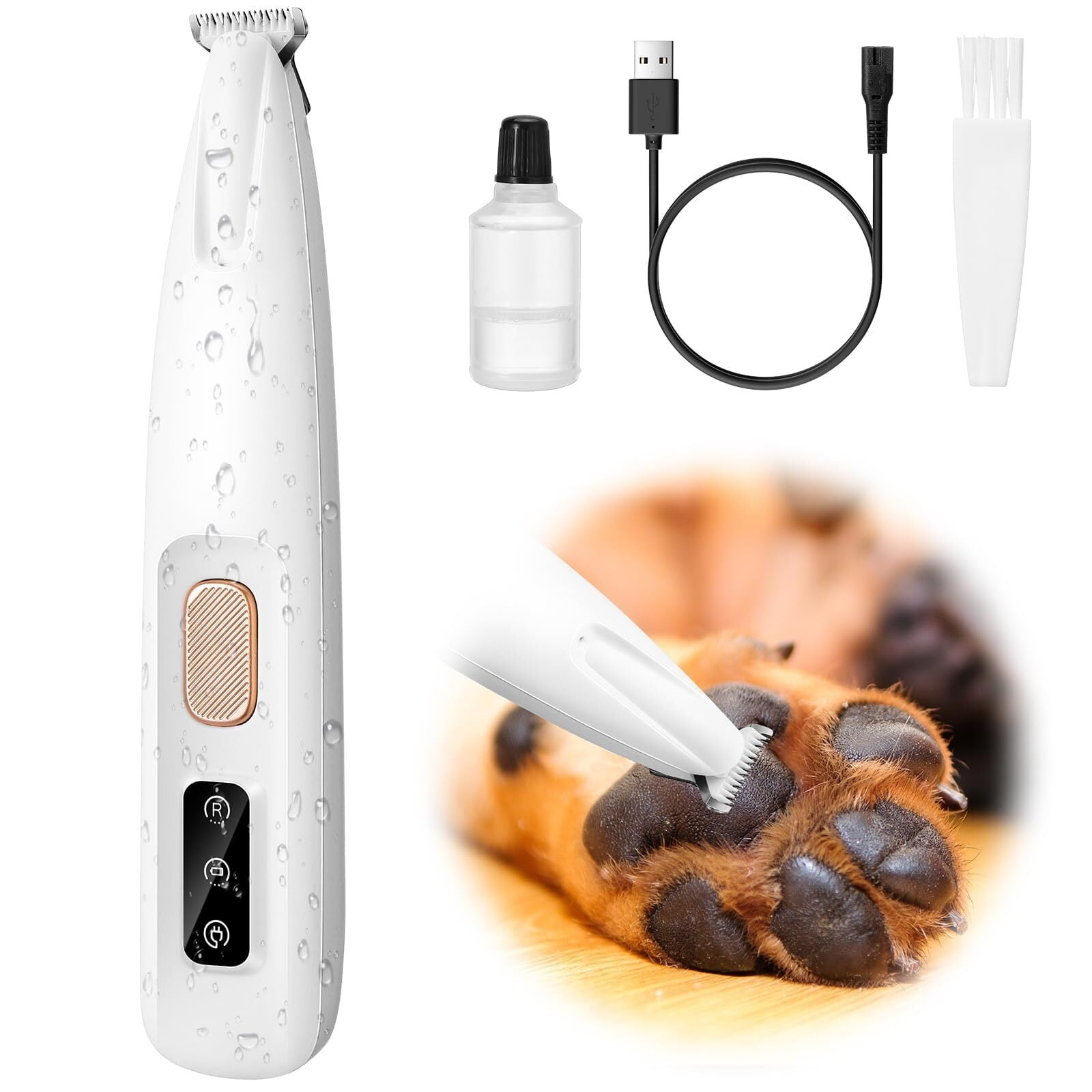 2 in1 Upgraded Electric Dog Paw Trimmer with Nail Grinder, Rechargeable ...