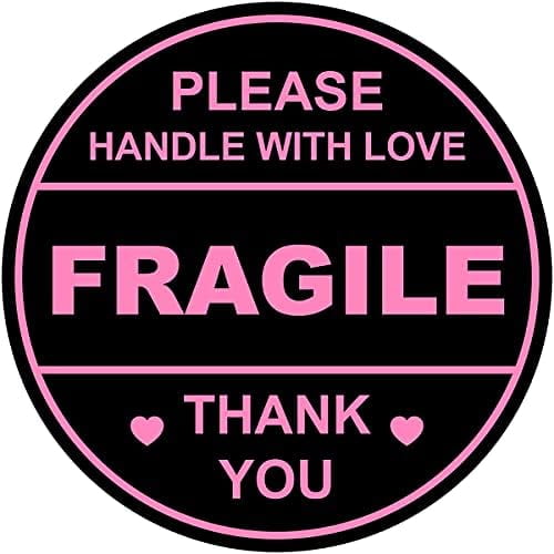 2 inch 300 PCS Black Fragile Handle with Love Labels Stickers Shipping ...