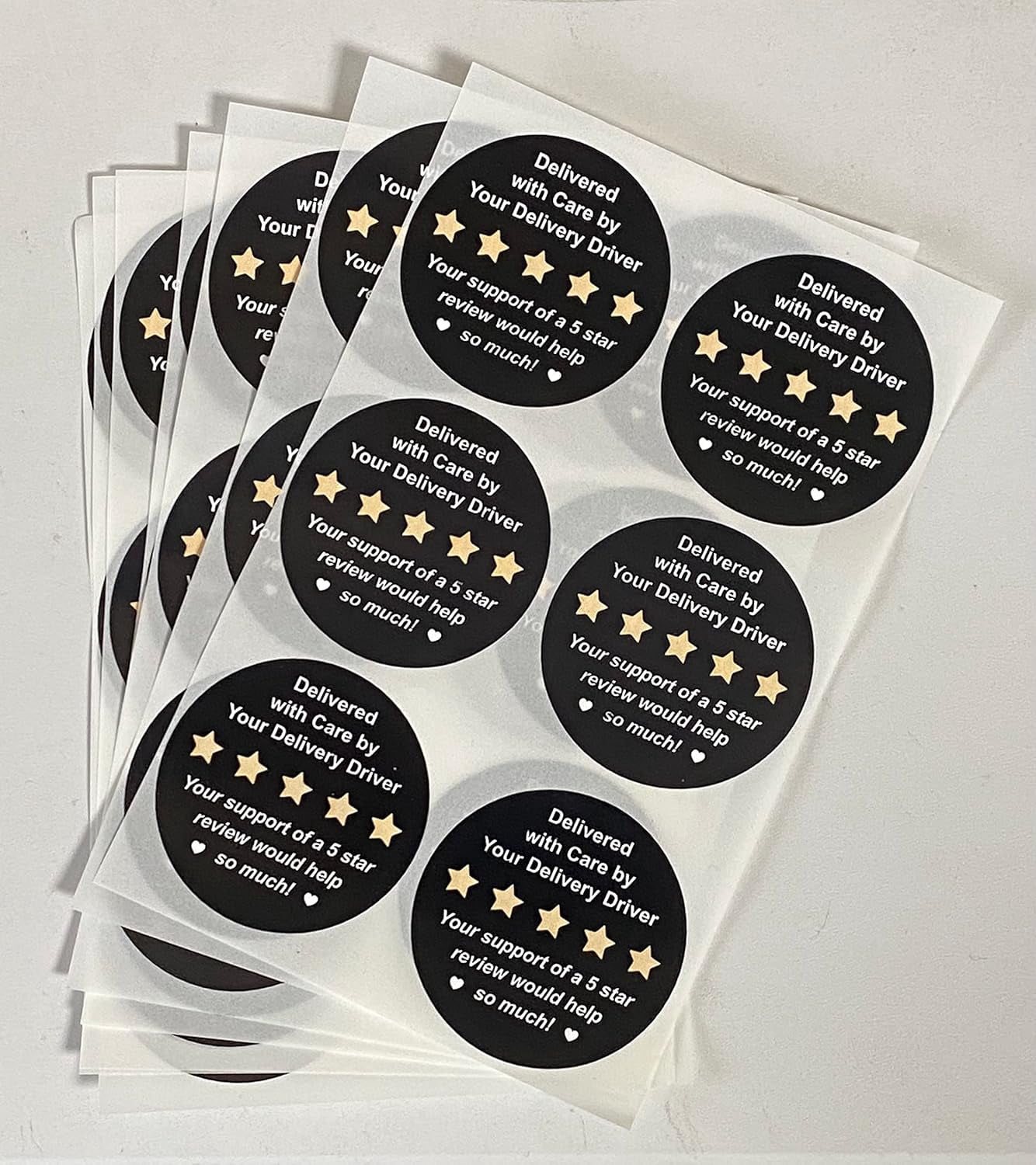 2 inch 300PCS Black 5 Star Delivery Labels Stickers Waterproof Stickers ...