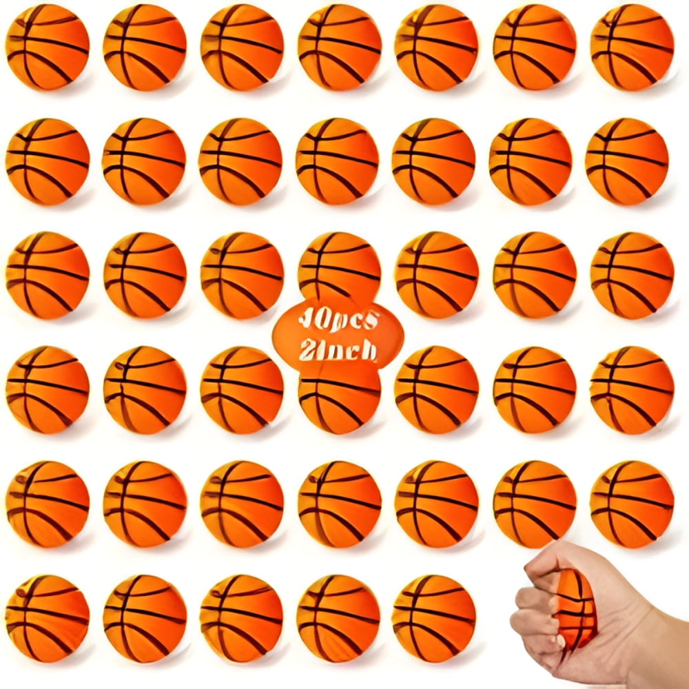 2 inch Basketball Stress Balls, 40 PCS Mini Basketballs Soft Foam ...