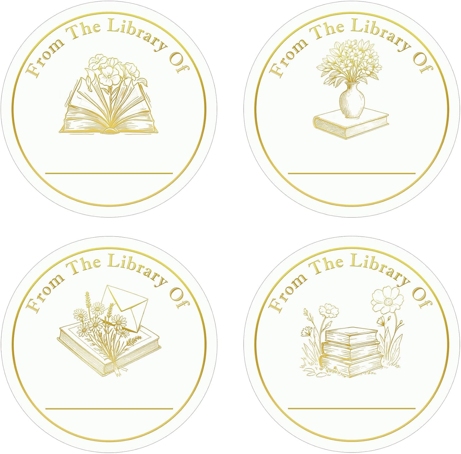2 inch Book Name Design Stickers Kraft from The Library of Stickers ...