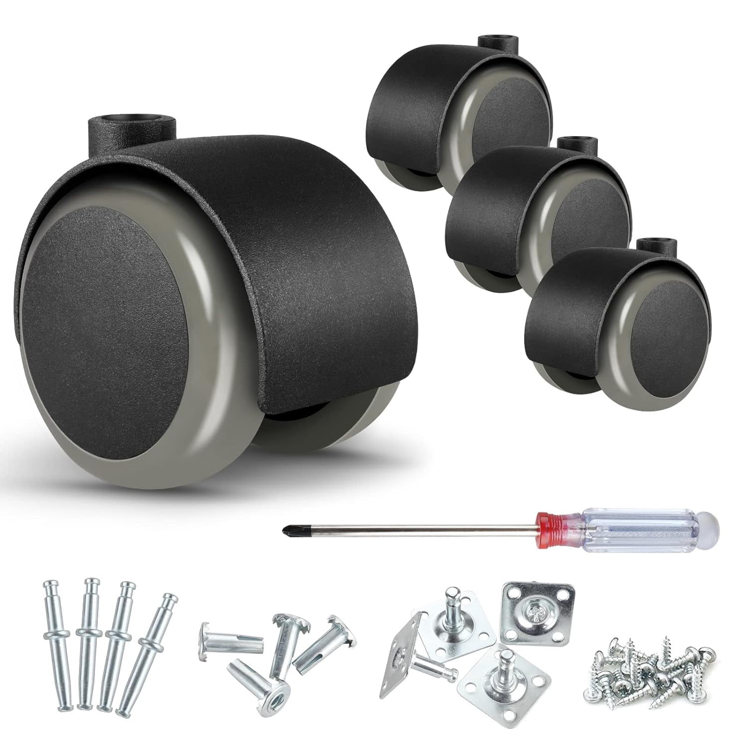 2 inch Caster Wheels (casters Set of 4) 5/16 inch Valve stem and ...