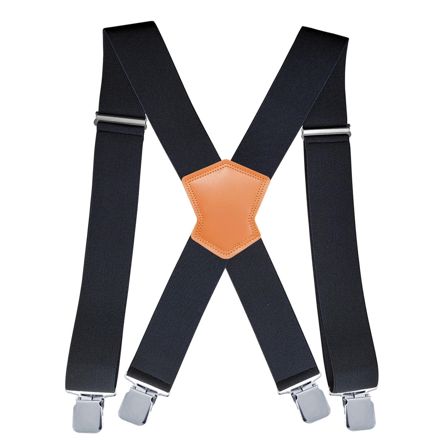 2 inch Men Black Suspenders For Pants Formal Heavy Duty Adjustable X ...