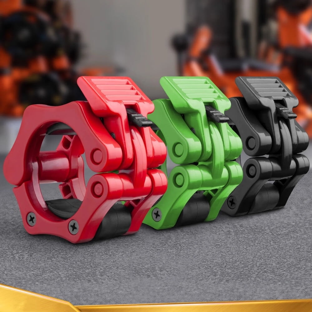 2 inch Olympic Barbell Clips Clamp Barbell Collars Set of 2 Red by ...