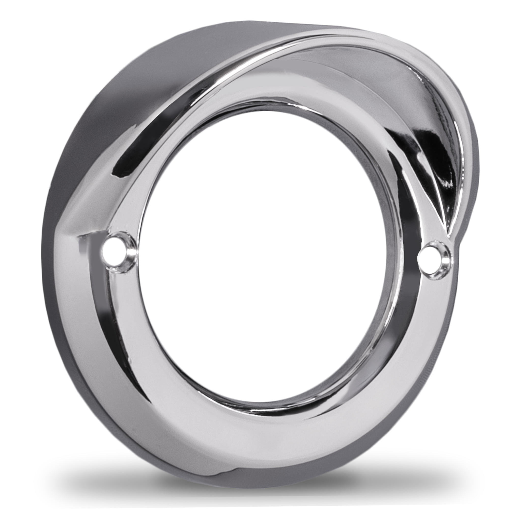 2 inch Round LED Marker Light Chrome Visor Bezel [Install-On-Grommet ...