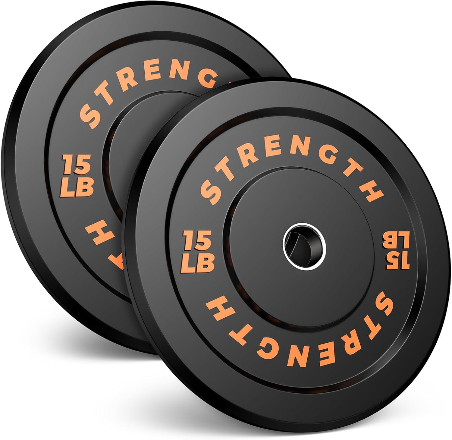 2-inch Rubber Olympic Bumper Plates for Gym, Low Bounce Weight Plates ...