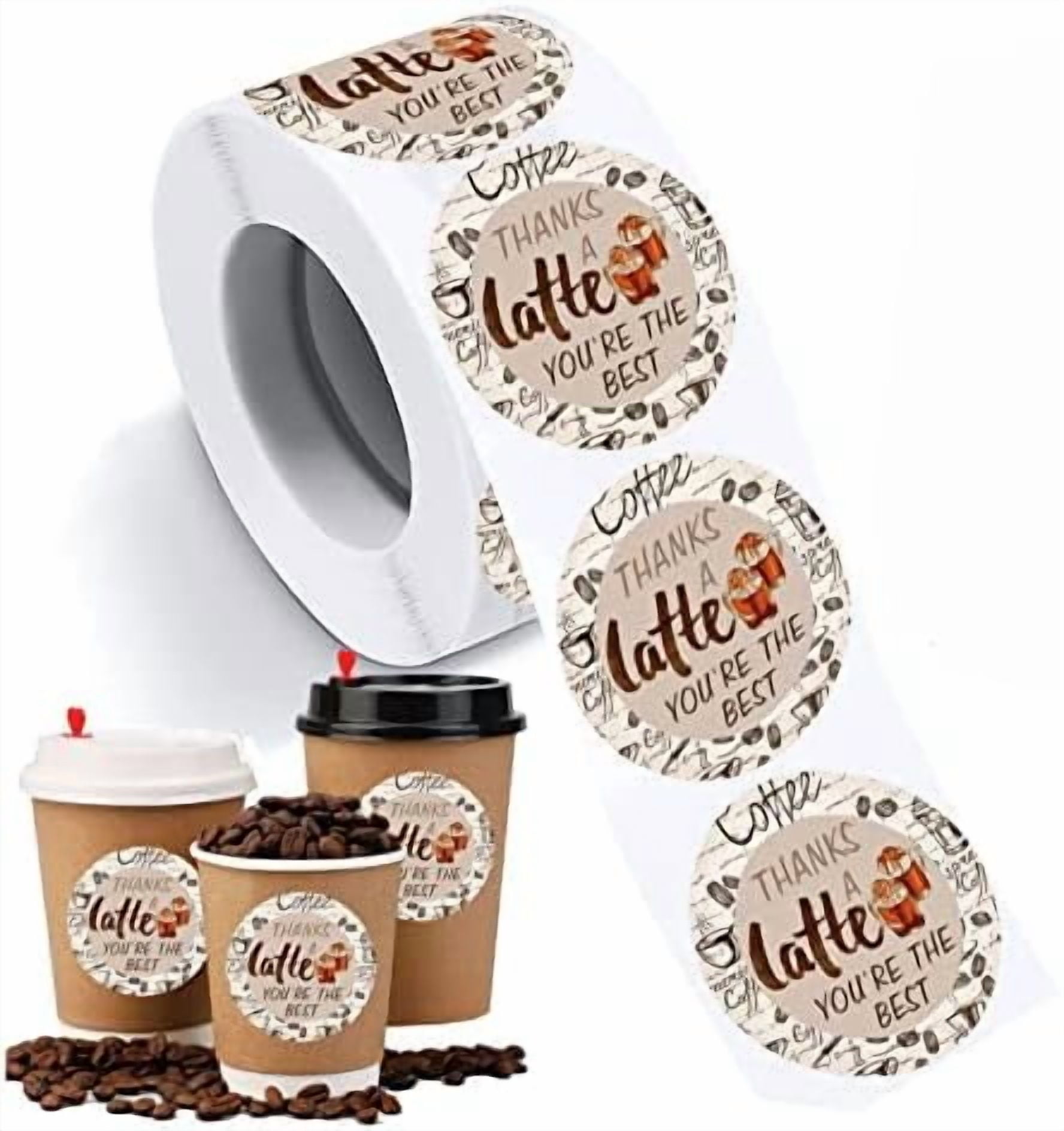 2 inch Thanks A Latte Appreciation Thank You Stickers Coffee Holiday ...